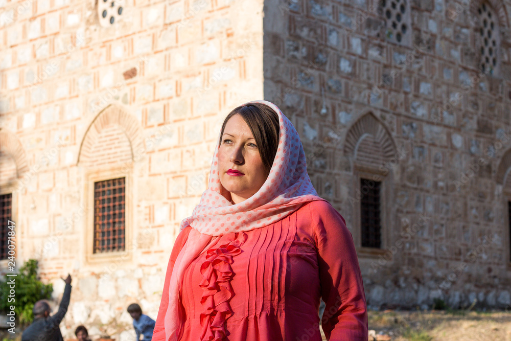Modern Lookalike Muslim Woman With Scarf and Sunglasses Posing in Front ...