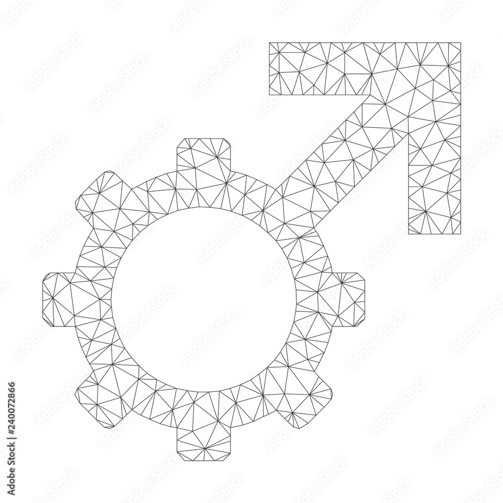 Mesh vector technological potence icon on a white background. Polygonal ...