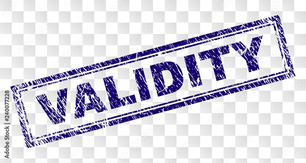VALIDITY stamp seal print with corroded style and double framed ...