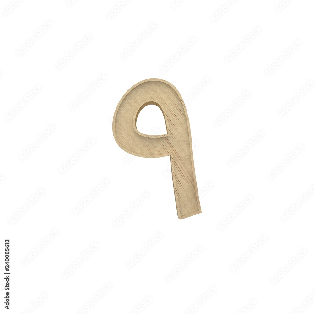 Nine 9 Arabic Number alphabet letter different style 3d volumetric wood ...