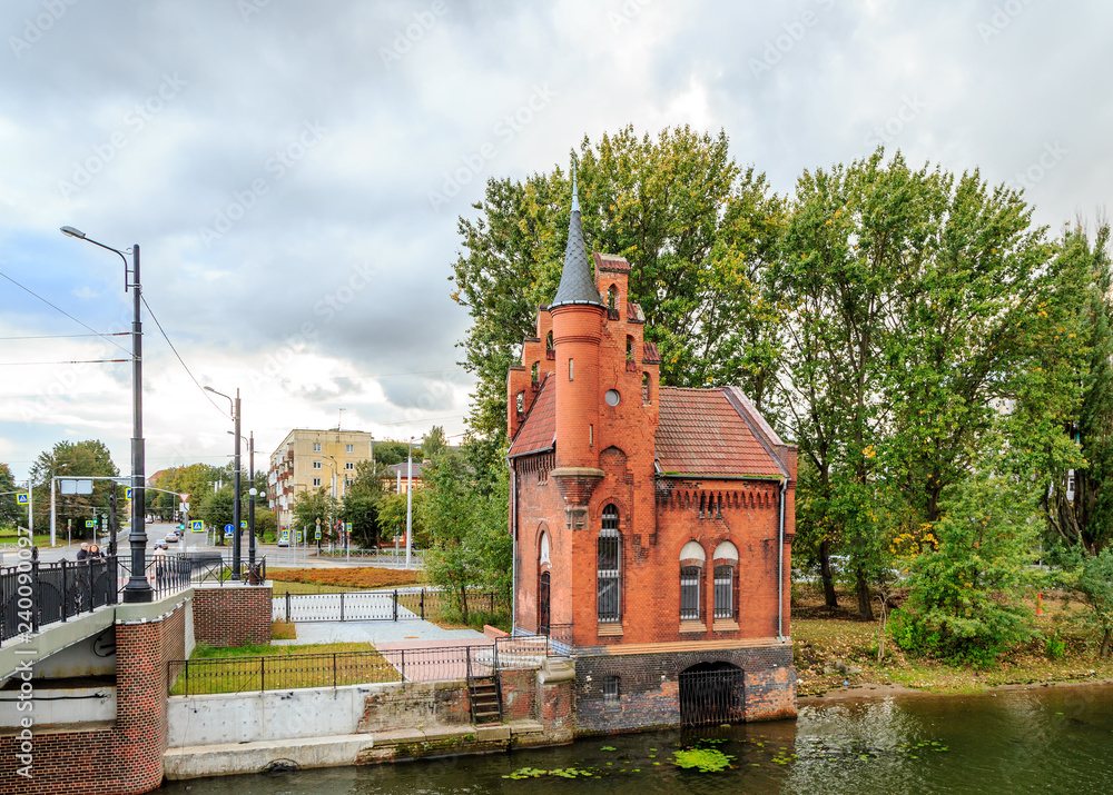 Russia, Kaliningrad: The home of the High Bridge caretaker. It ...