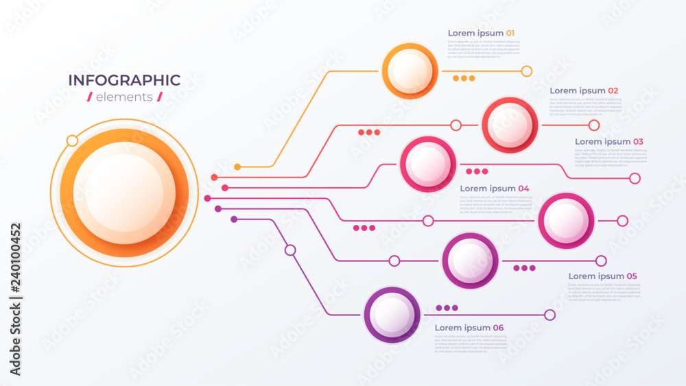 Vector 6 options infographic design, structure chart, presentati Stock ...