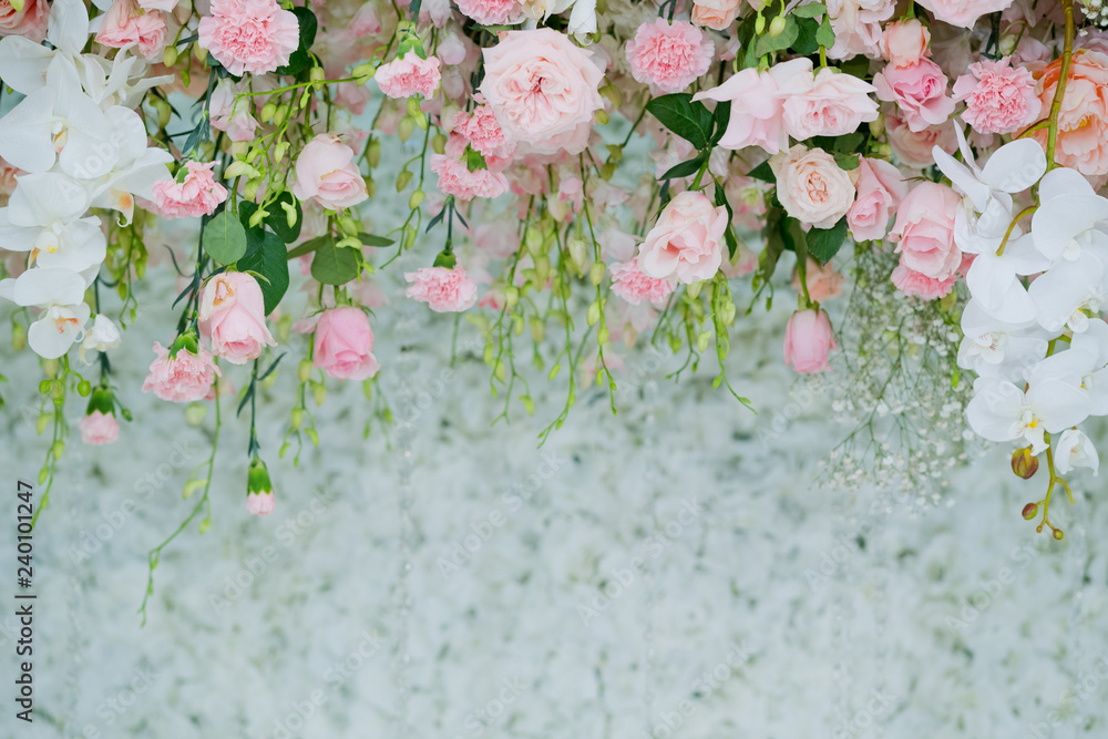 flower background, backdrop wedding decoration, rose pattern, colorful ...
