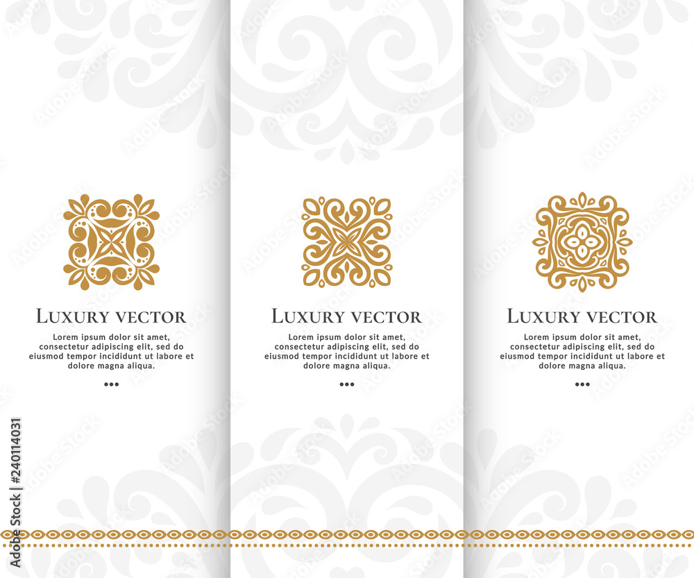 Set of vector emblem. Elegant, classic elements. Can be used for ...