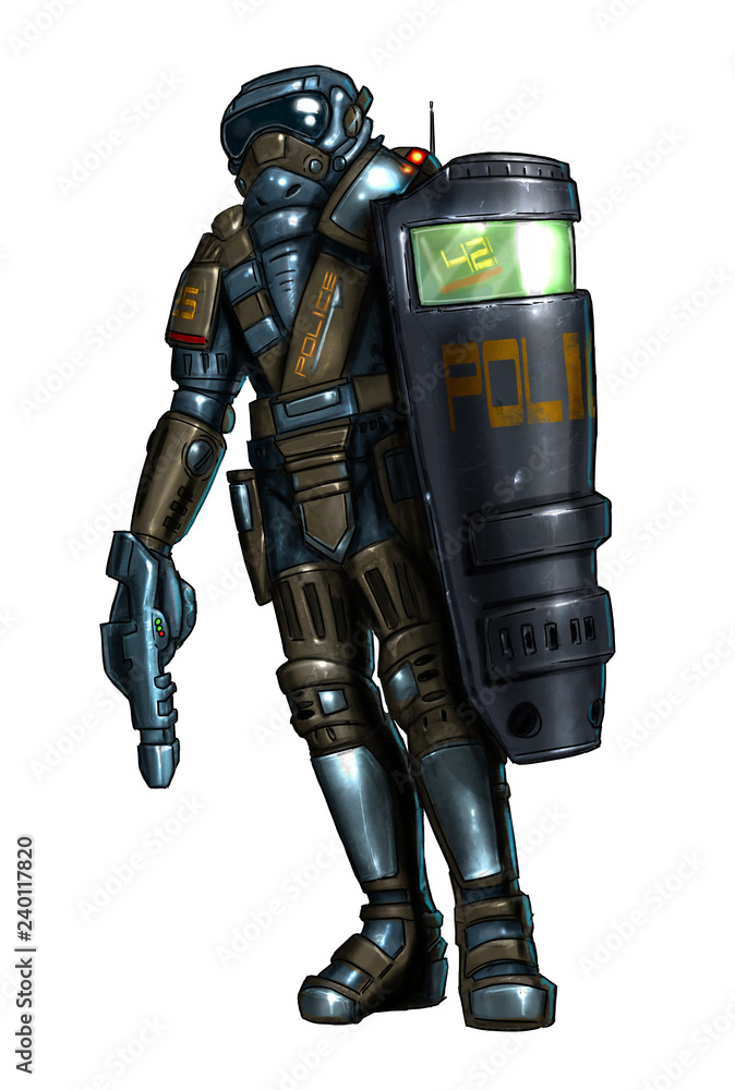 Concept art digital painting or illustration of science fiction or ...