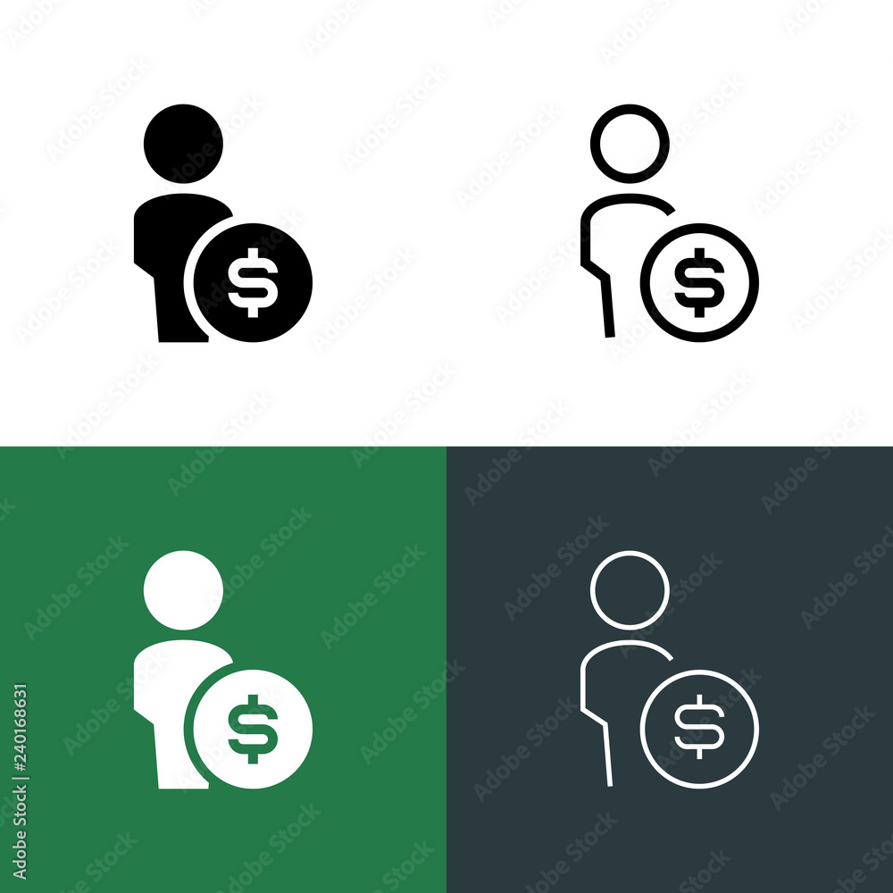 Broker Icon Set Stock Vector | Adobe Stock