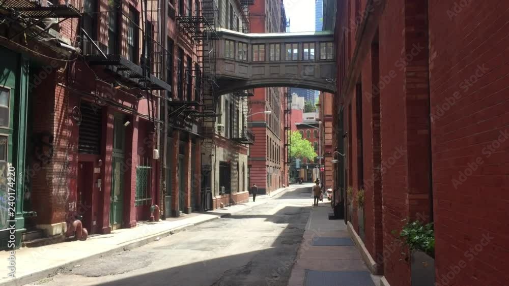 A classic daytime DX establishing shot of empty alley alleyway in New ...