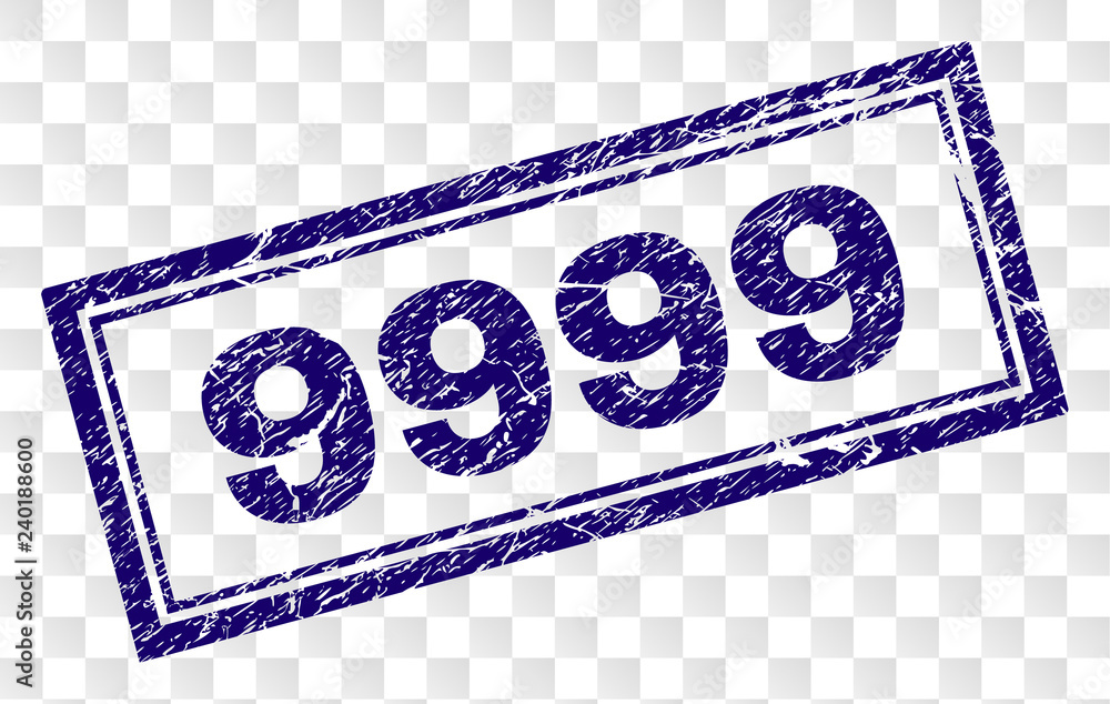 9999 stamp seal watermark with rubber print style and double framed ...