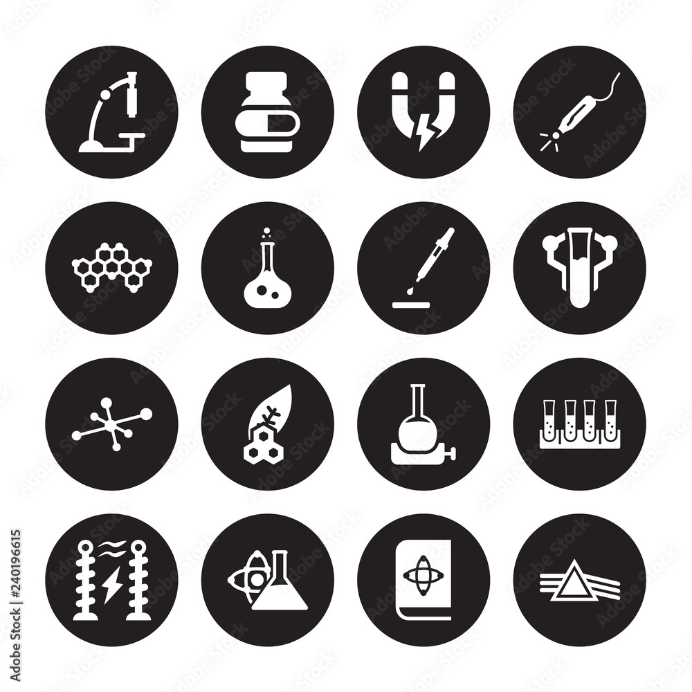 Vettoriale Stock 16 vector icon set : Microscope, Science book ...
