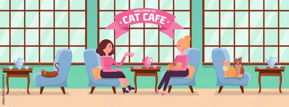 Fb Cover horizontal Web Banner Social Media Design Welcome to cat cafe ...