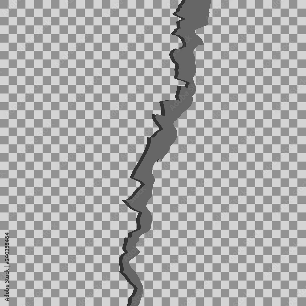 Crack in ground after earthquake, ripped paper texture, template ...