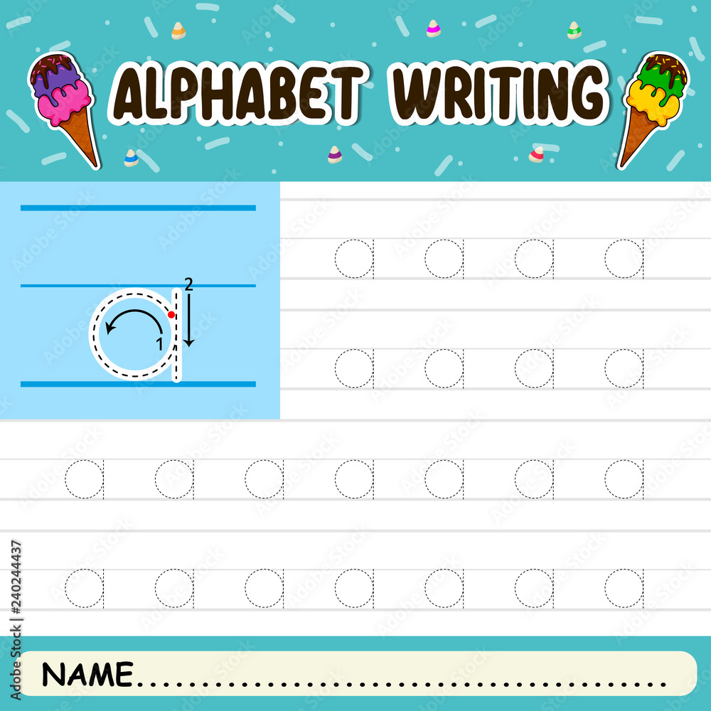 Alphabet writing A-Z Stock Vector | Adobe Stock