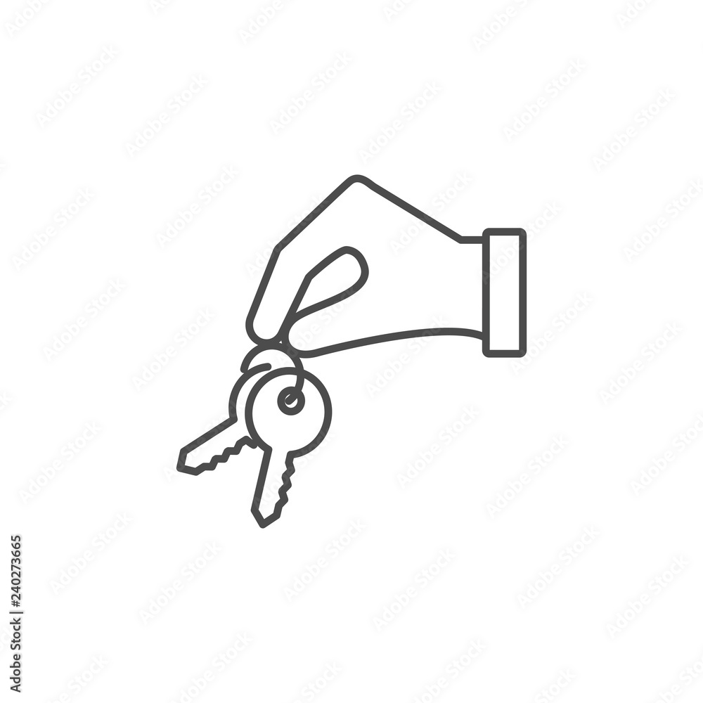 Hand with keys vector icon Stock Vector | Adobe Stock