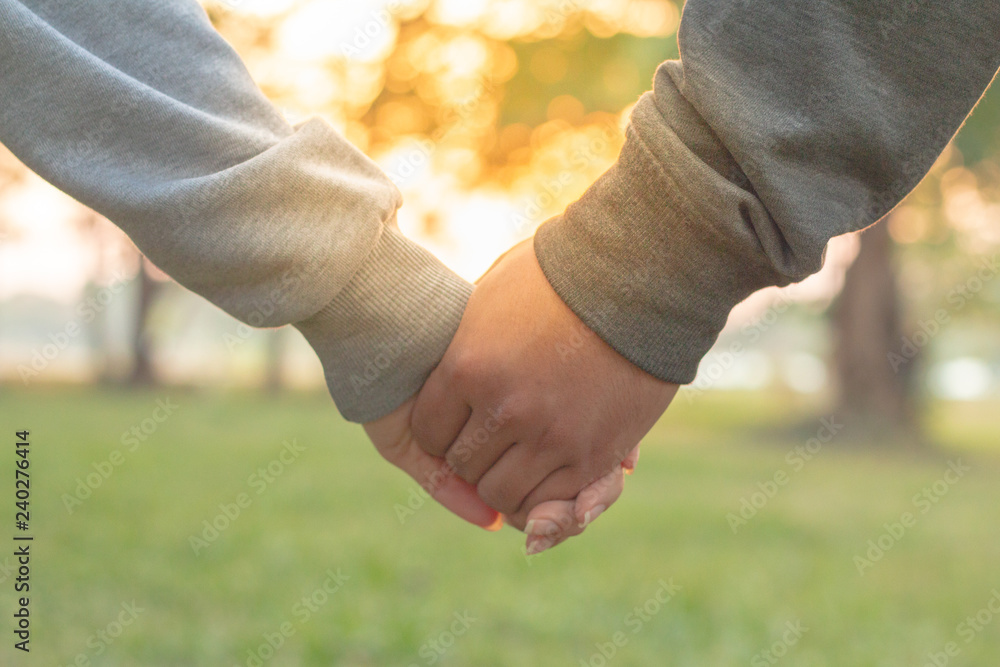 Romantic Couple Hand Holding