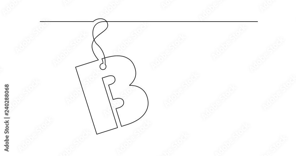 continuous line drawing of alphabet letter label design Stock Video ...