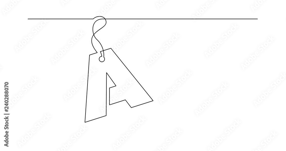 continuous line drawing of alphabet letter label design Stock Video ...