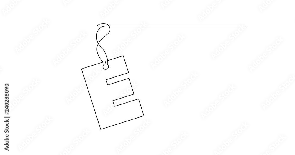 continuous line drawing of alphabet letter label design Stock Video ...