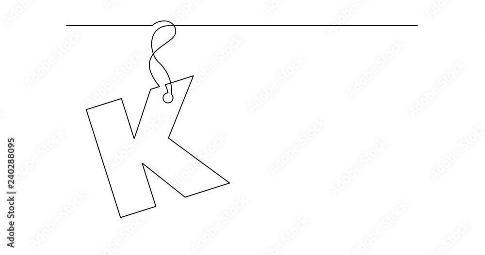 continuous line drawing of alphabet letter label design Stock 비디오 ...
