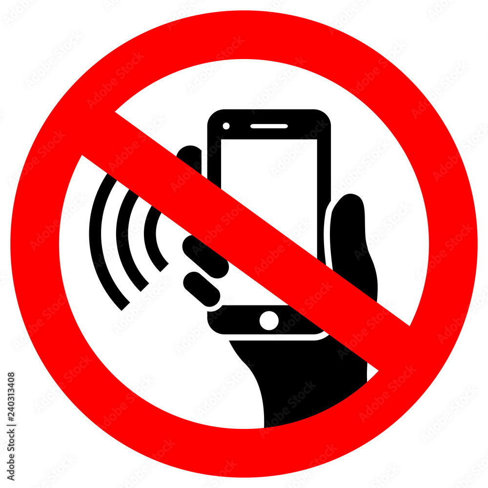 No phone using vector sign Stock Vector | Adobe Stock