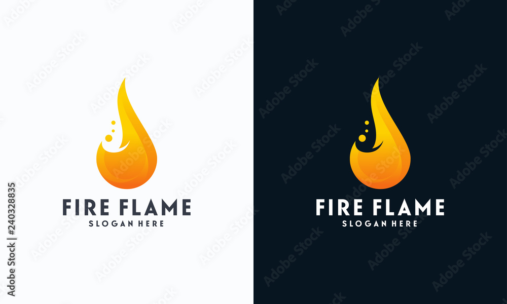 Simple Fire Flame logo designs concept vector, Fire Icon logo template ...