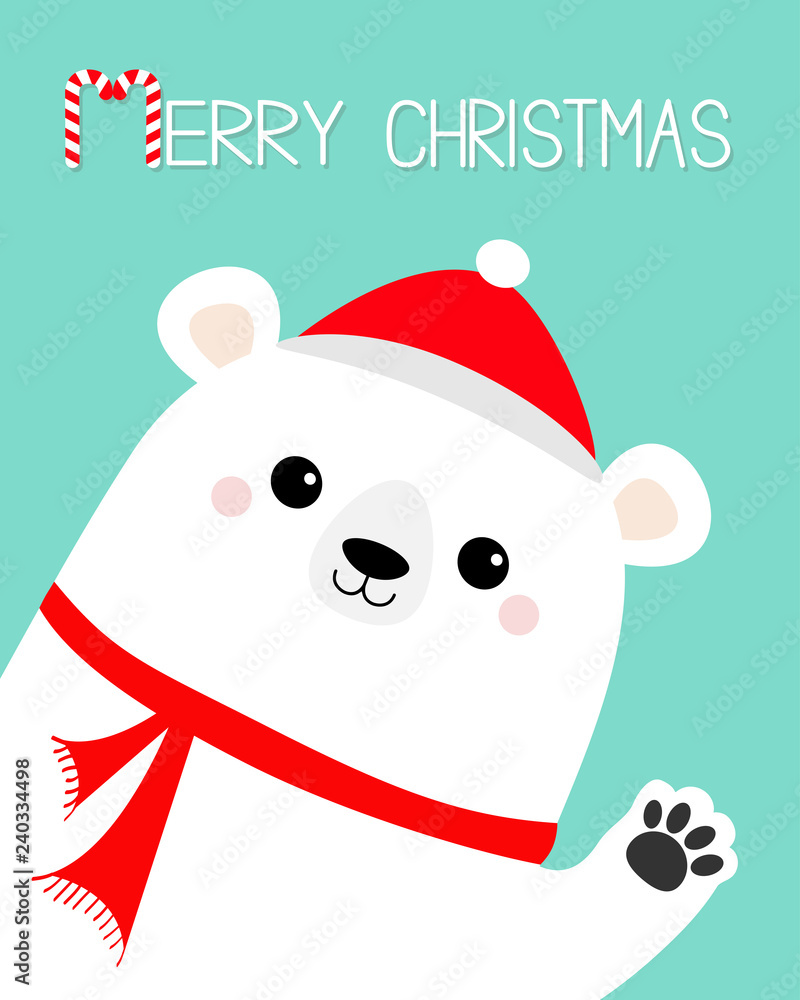Cute Christmas Polar Bear Cartoon