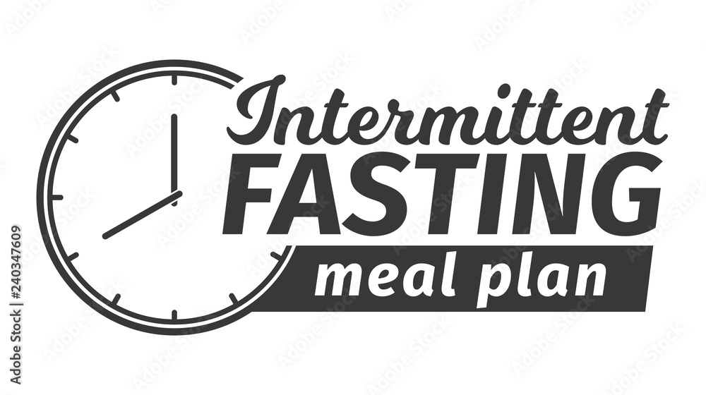 Logo of Intermittent fasting meal plan. Clock face symbolizing the ...
