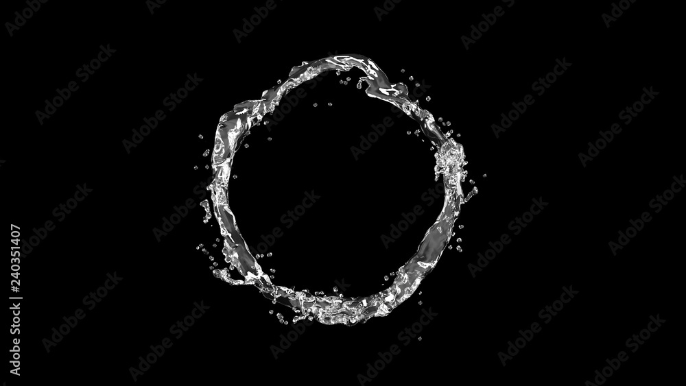 Water forming loop circle, with alpha channel. ภาพถ่ายสต็อก | Adobe Stock