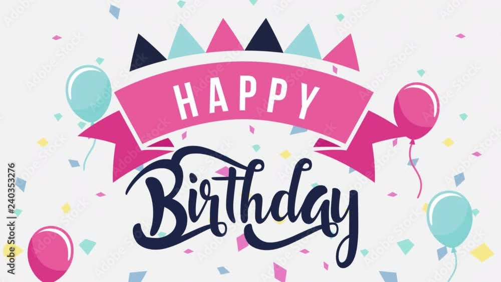 Happy birthday greeting card animation. Birthday greeting card ...