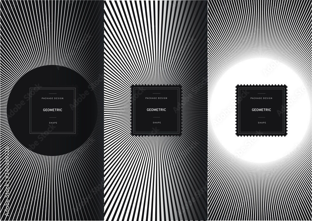 Set of optical art patterns for background and stickers with logos ...