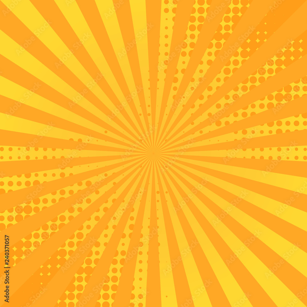 Retro comic background. Striped rays background for comics book. Stock ...