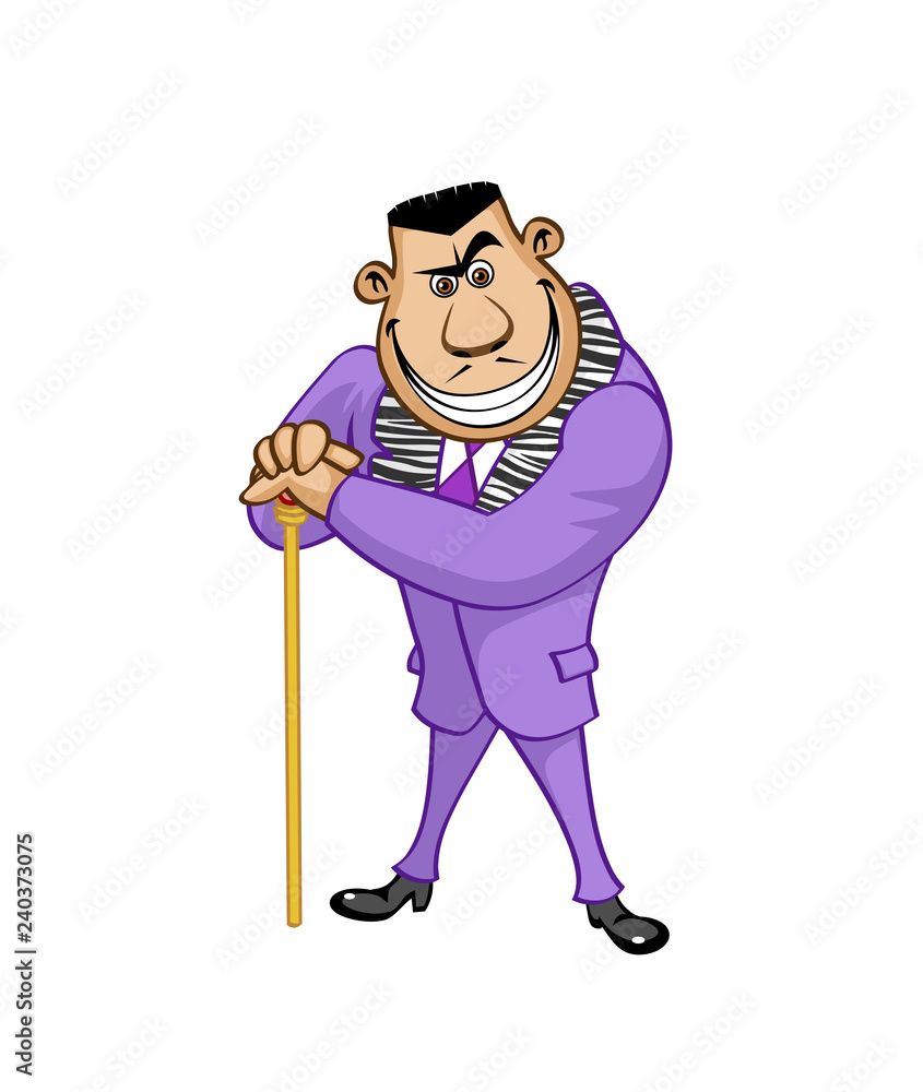 Cartoon pimp character Stock Illustration | Adobe Stock