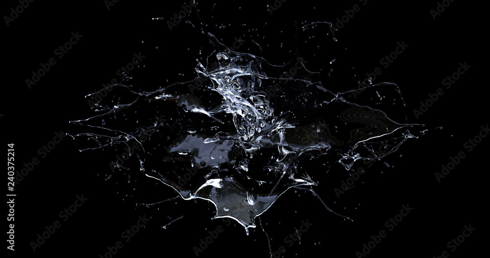 Water splash explode from center around itself. hight resulotion for ...