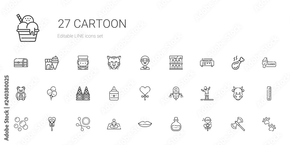 cartoon icons set Stock Vector | Adobe Stock