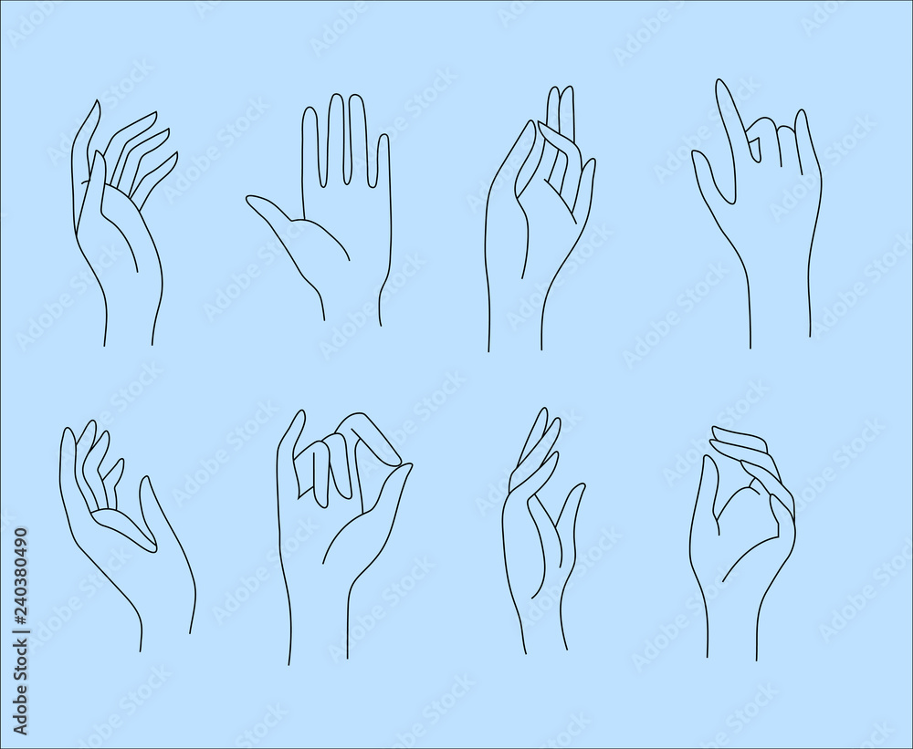 Vector icon and logo female beauty hand. Editable outline stroke size ...