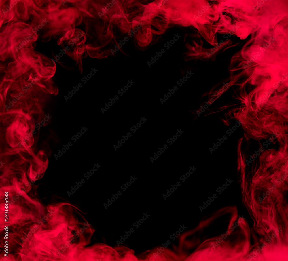 red smoke frame over black background Stock Photo | Adobe Stock