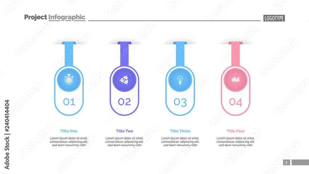 Four options infographic diagram. Step chart, option graph, layout ...