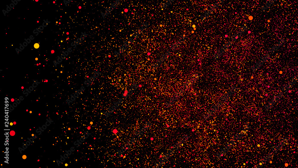 Desire and burn idea concept, fire red dot splash in black background ...