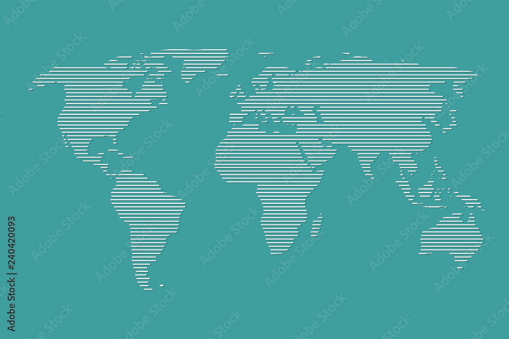 World map vector using white straight lines on dark blue background ...