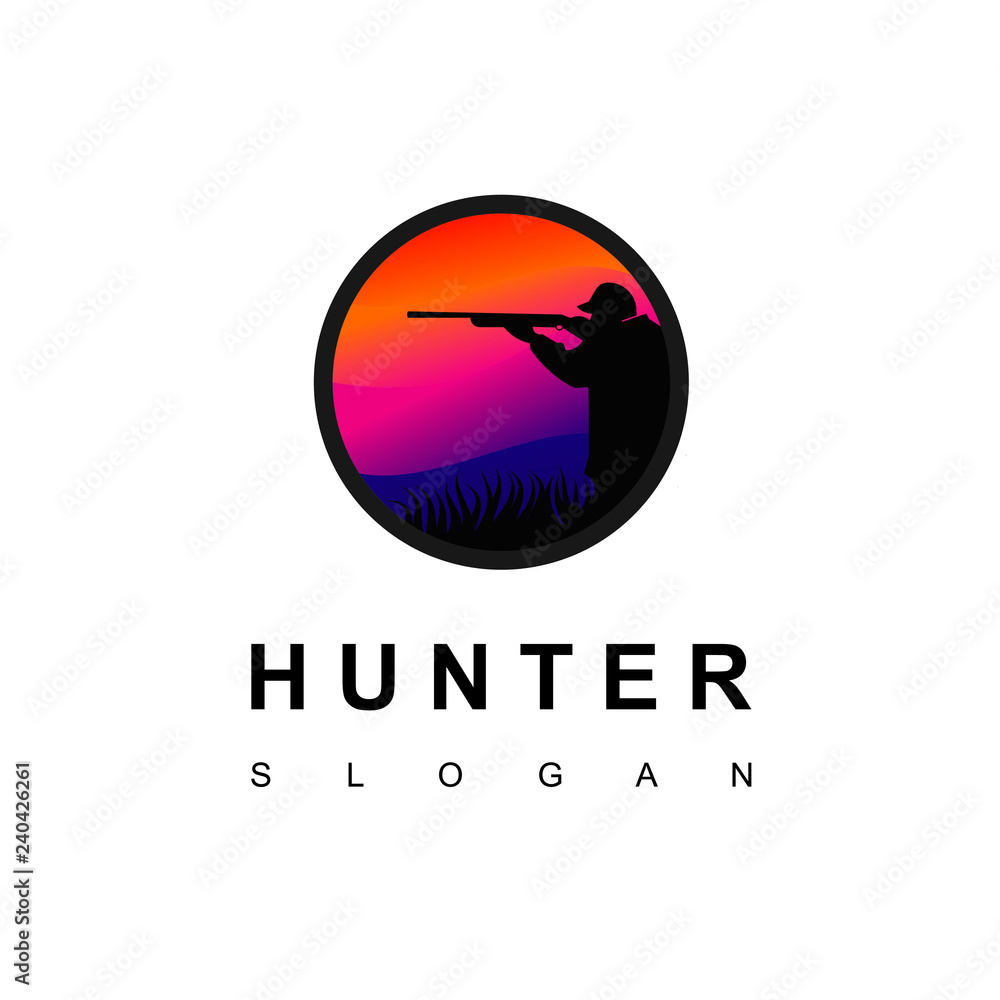 Hunter Logo Design Inspiration Stock Vector | Adobe Stock