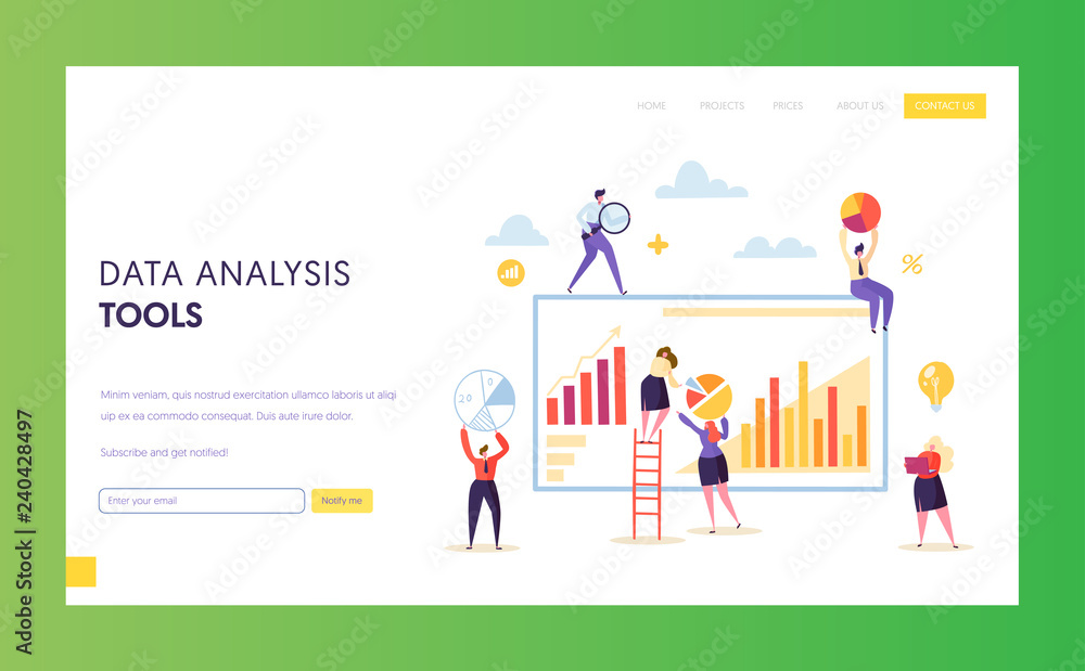 Big Digital Marketing Data Analysis Chart Landing Page. Seo Strategy ...