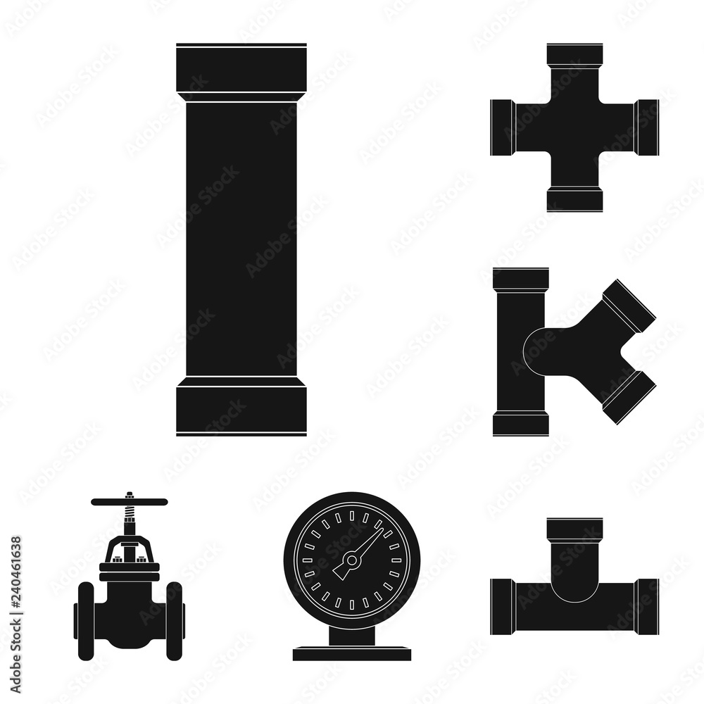 Isolated object of pipe and tube symbol. Set of pipe and pipeline stock ...