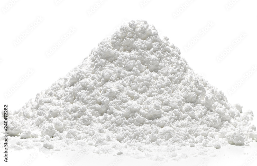Icing, powdered, confectioners or caster sugar pile side view Stock ...