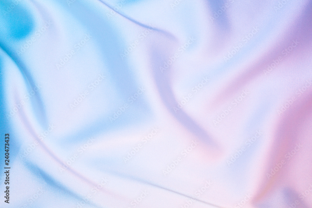 Silk shiny fabric texture in pastel iridescent holographic colors Stock ...