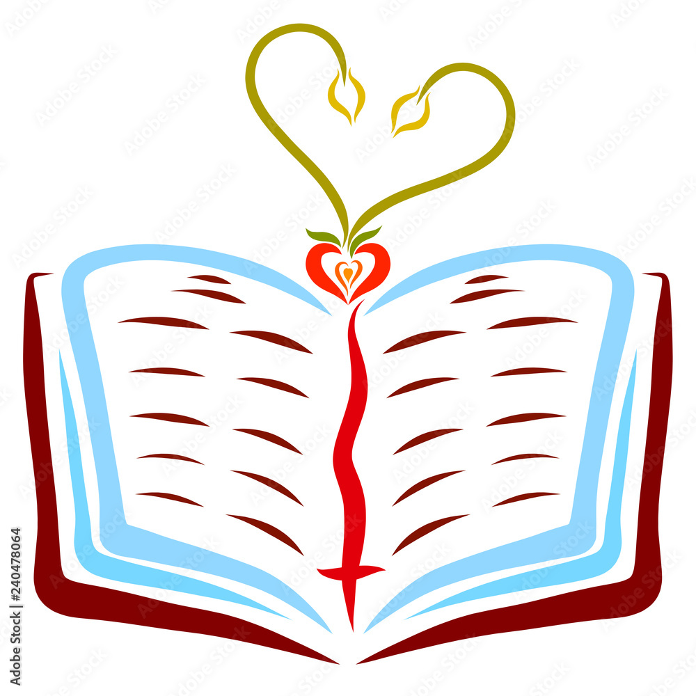 Christian preaching and fruit, a butterfly from the Bible and sprouts ...