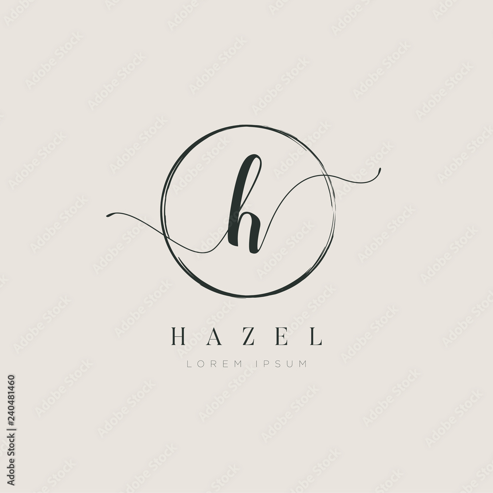 Simple Elegant Letter H Logo With Circle Brush Stock Vector | Adobe Stock