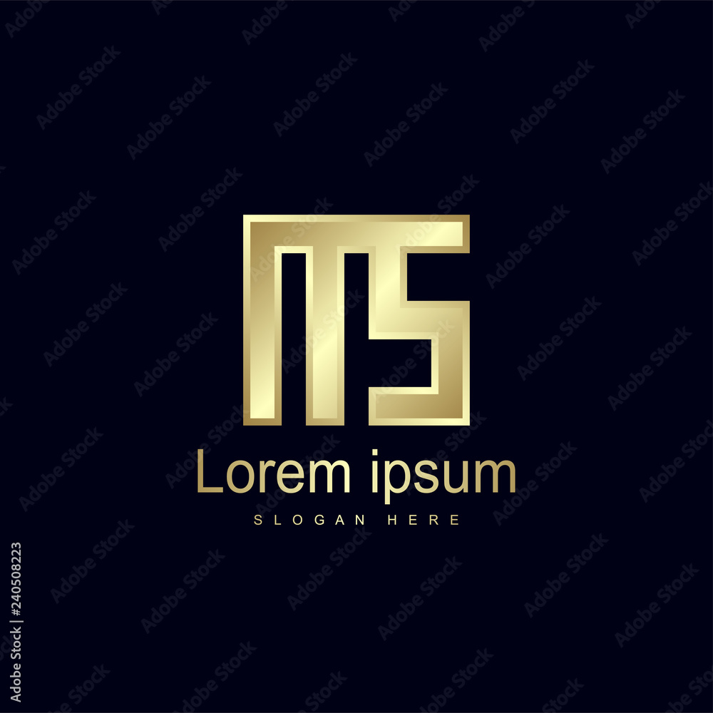 Initial Letter MS Logo Template Vector Design Stock Vector | Adobe Stock