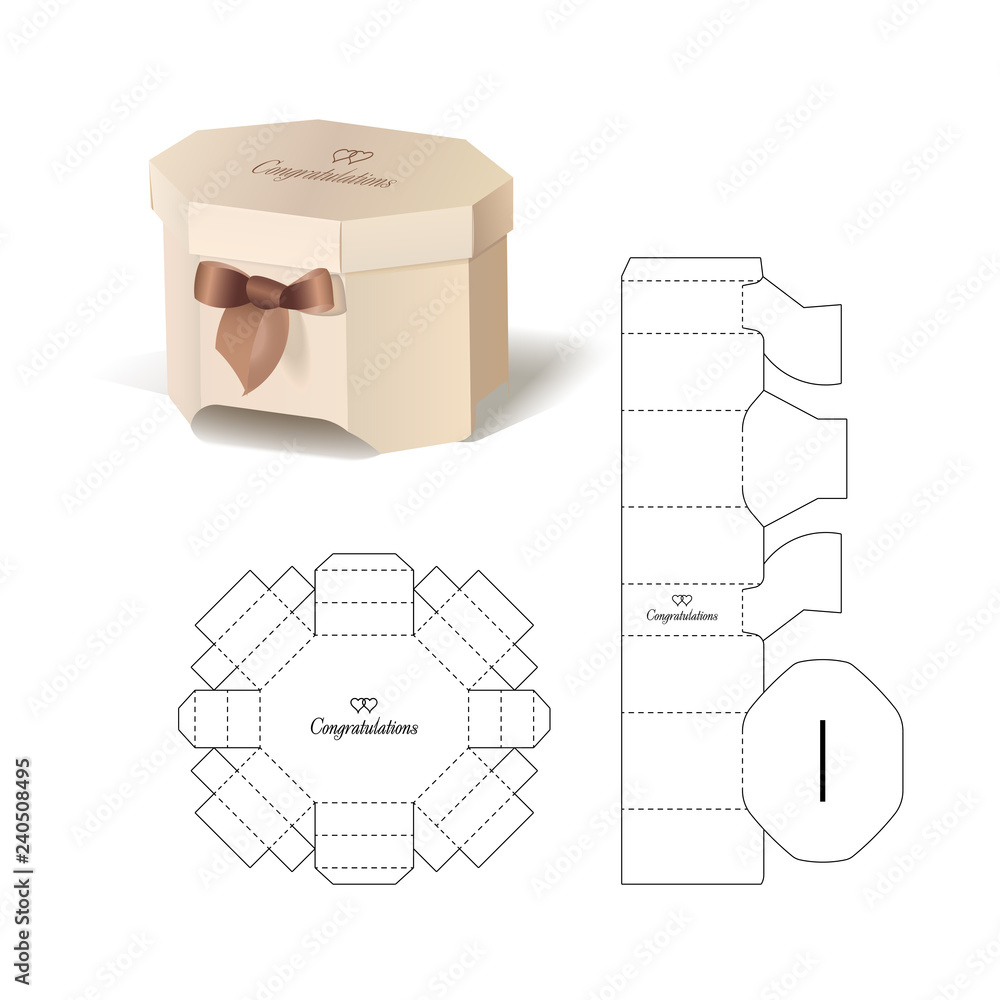 Retail Box with Blueprint Template Stock Vector | Adobe Stock