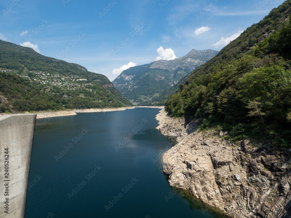 Amazing dam of Contra Verzasca Ticino, Switzerland. The dam creates a ...