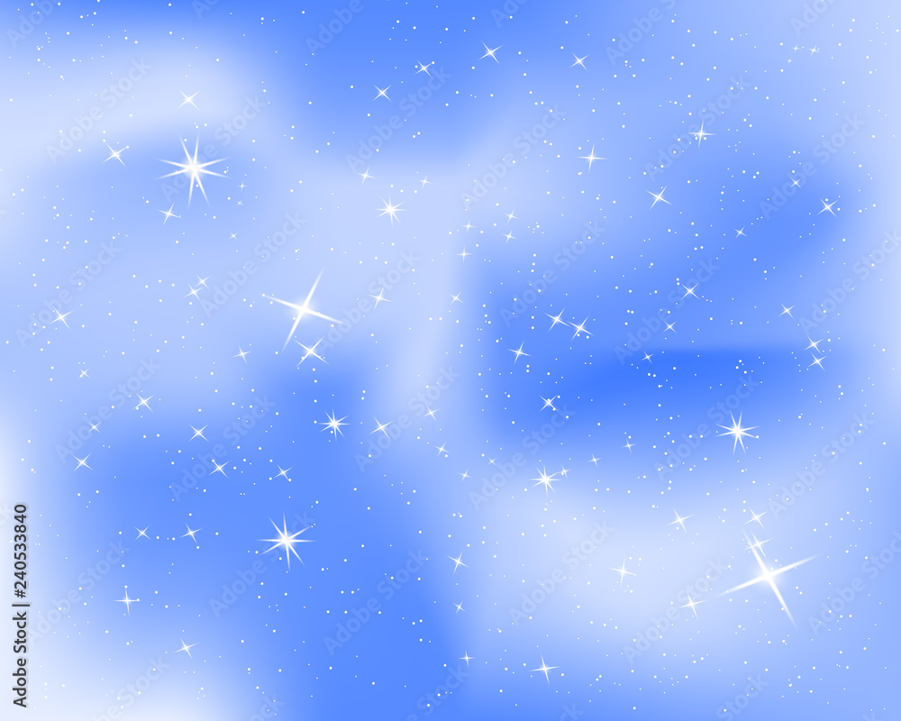 Night sky with stars and clouds. Sparkle starry blue background. Nice ...