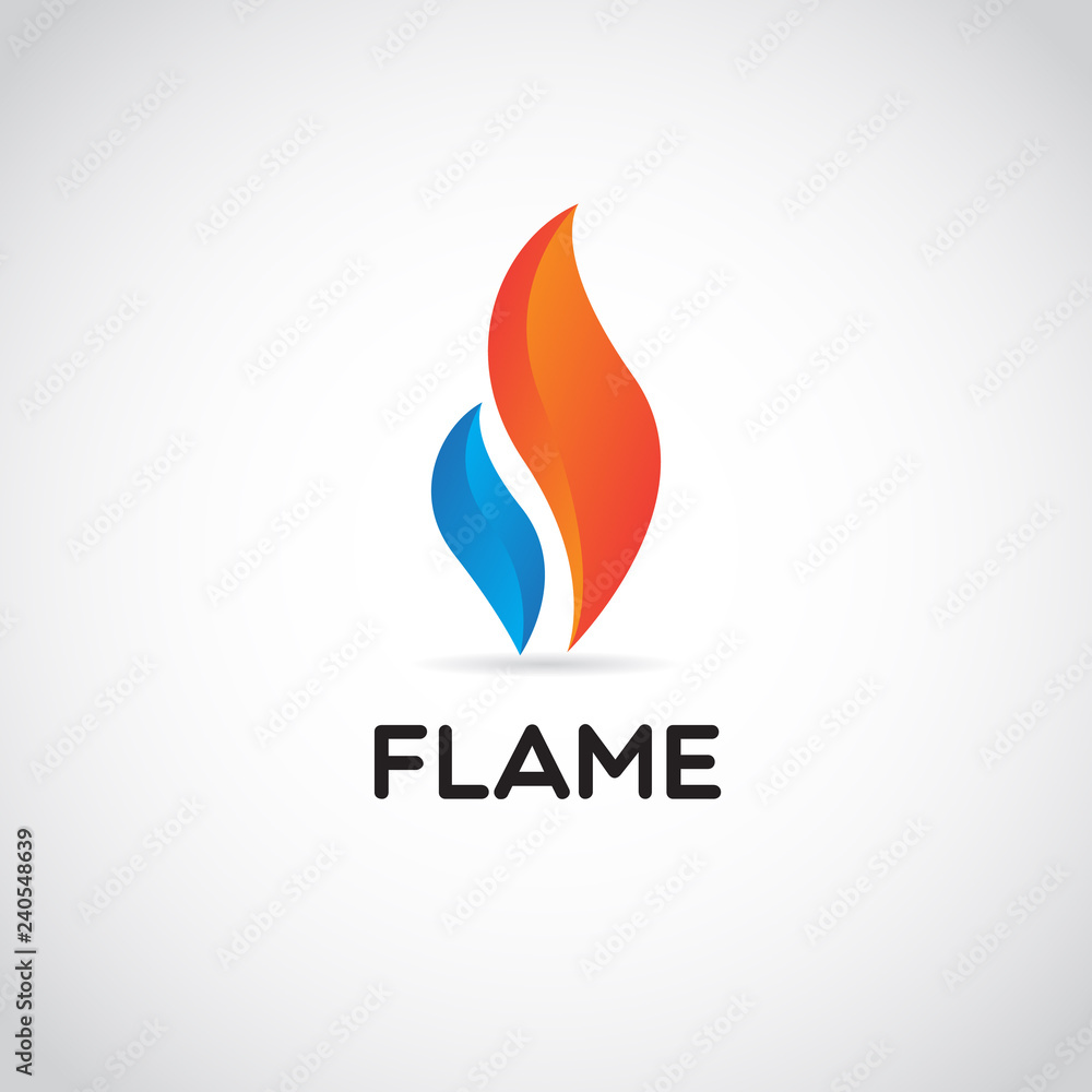 Red Blue Fire Flame Logo Sign Symbol Icon Stock Vector | Adobe Stock